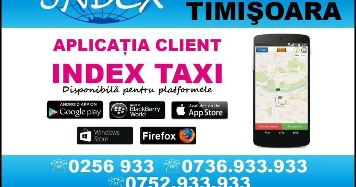 Index Taxi - un jucator nou pe piata taximetriei din Timisoara - Tion