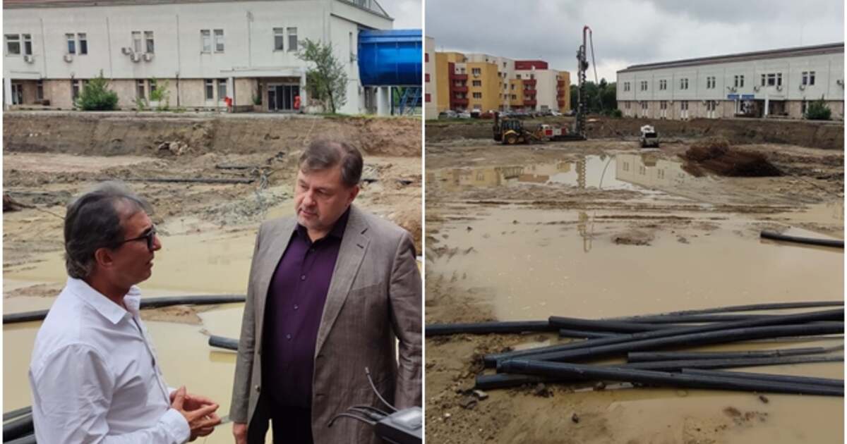 FOTO. Ministrul Rafila, în vizită pe șantierul proaspăt deschis al Centrului de Arși al ...