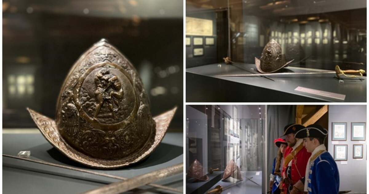 FOTO. Un coif de tip Morion, fabricat în Italia, poate fi văzut la ...