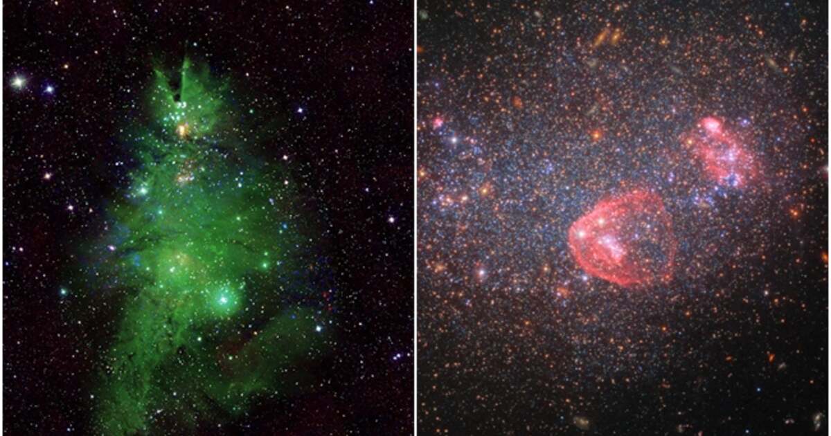 VIDEO. Imagini cu un cluster de stele în formă de brad de Crăciun și un ...