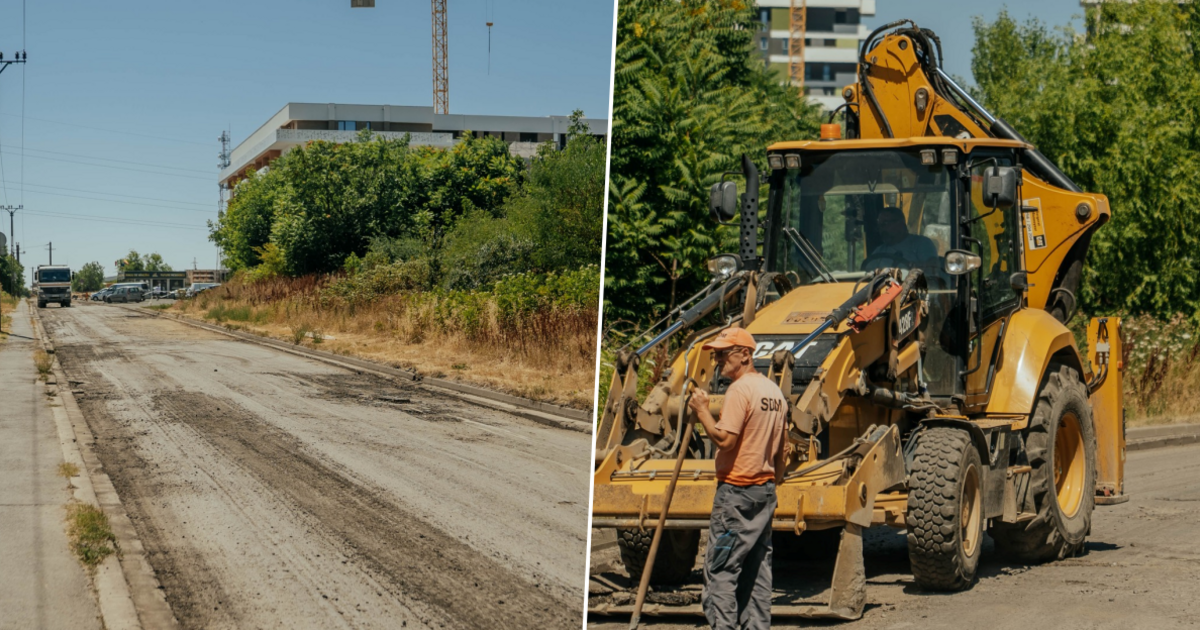 Reparațiile pe strada Grigore Alexandrescu, în „linie dreaptă”. Urmează ...