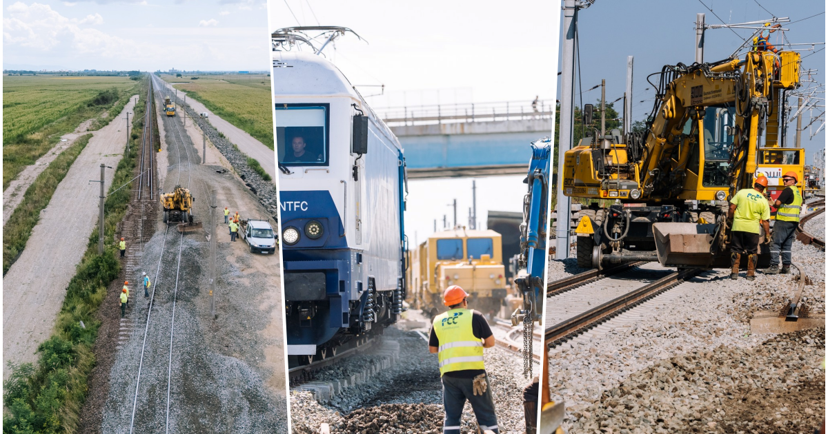 FOTO. Progres de peste 40% la lucrările de pe calea ferată Lugoj – Timișoara. Noi kilometri de ...