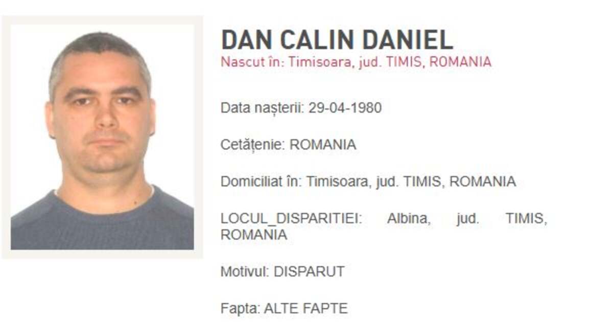 Bărbat de 45 de ani din Utvin dispărut de 4 zile de la domiciliu - Tion